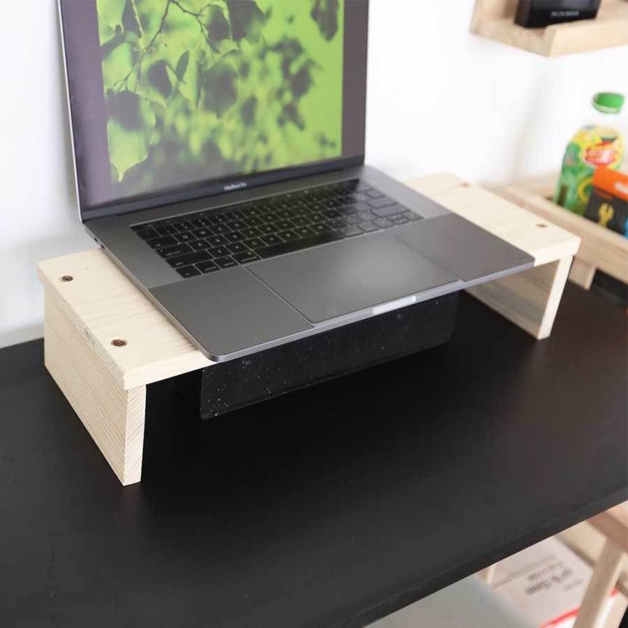 Pine Wood Desktop Computer Stand - Bamboo Planet