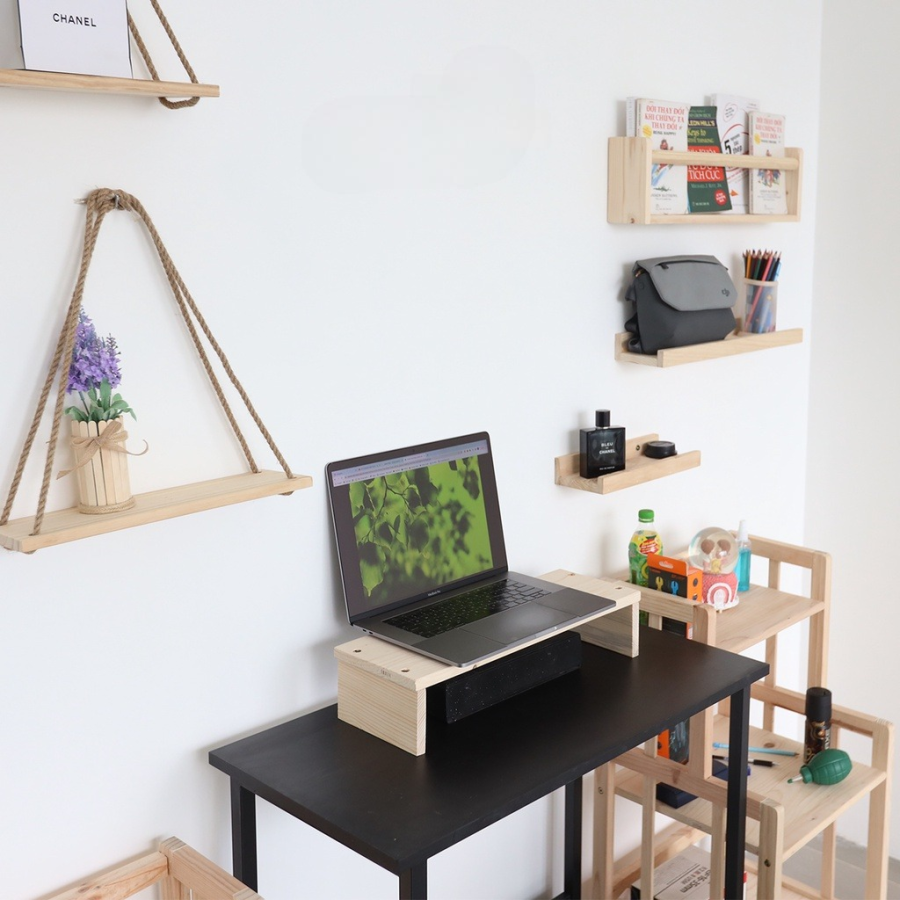 Pine Wood Desktop Computer Stand - Bamboo Planet