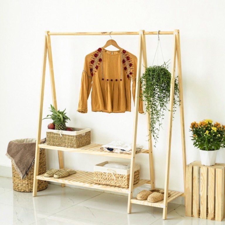 Double A-Frame Clothes Rack - Bamboo Planet